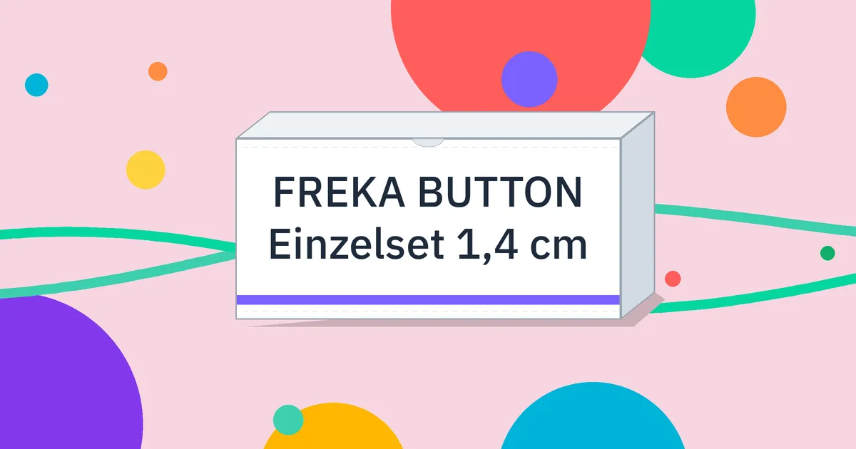 Symbolbild: Packung mit der Aufschrift FREKA BUTTON Einzelset 1,4 cm (PZN 00252871) – Verfügbarkeit und Bezug in Apotheken in Frankfurt am Main