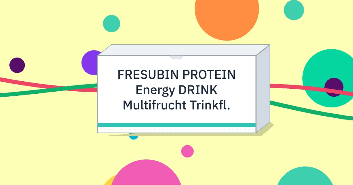 Symbolbild: Packung mit der Aufschrift FRESUBIN PROTEIN Energy DRINK Multifrucht Trinkfl. (PZN 00005865) – Verfügbarkeit und Bezug in Apotheken in Frankfurt am Main