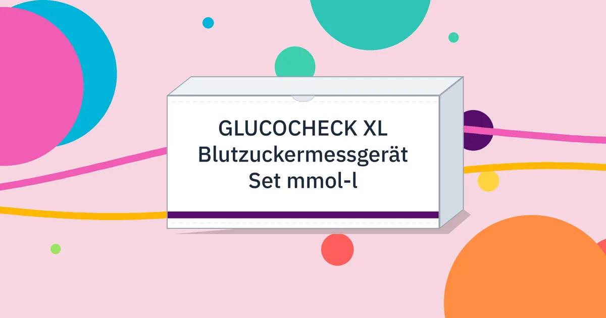 Symbolbild: Packung mit der Aufschrift GLUCOCHECK XL Blutzuckermessgerät Set mmol-l (PZN 07544312) – Verfügbarkeit und Bezug in Apotheken in Frankfurt am Main