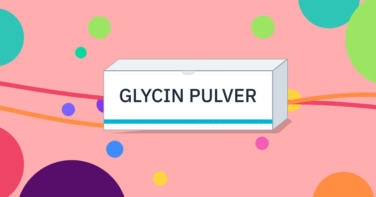 Symbolbild: Packung mit der Aufschrift GLYCIN PULVER (PZN 16665960) – Verfügbarkeit und Bezug in Apotheken in Frankfurt am Main