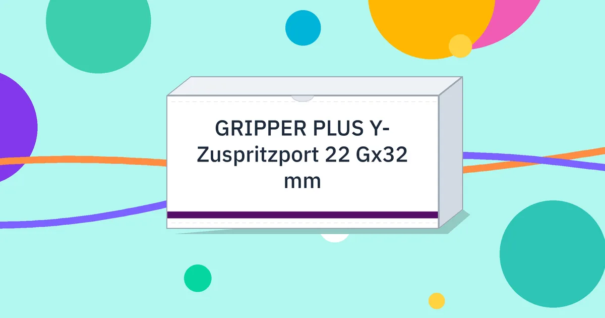 Symbolbild: Packung mit der Aufschrift GRIPPER PLUS Y-Zuspritzport 22 Gx32 mm (PZN 09675567) – Verfügbarkeit und Bezug in Apotheken in Frankfurt am Main
