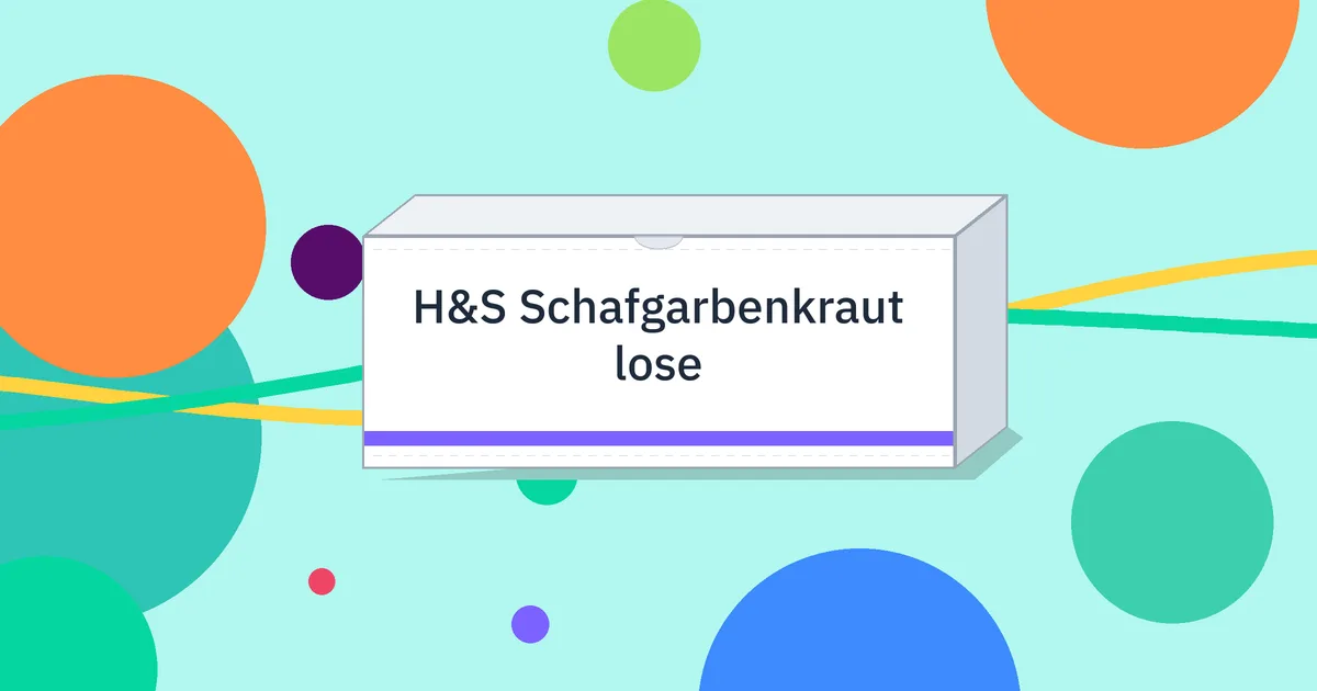 Symbolbild: Packung mit der Aufschrift H&S Schafgarbenkraut lose (PZN 10415334) – Verfügbarkeit und Bezug in Apotheken in Frankfurt am Main