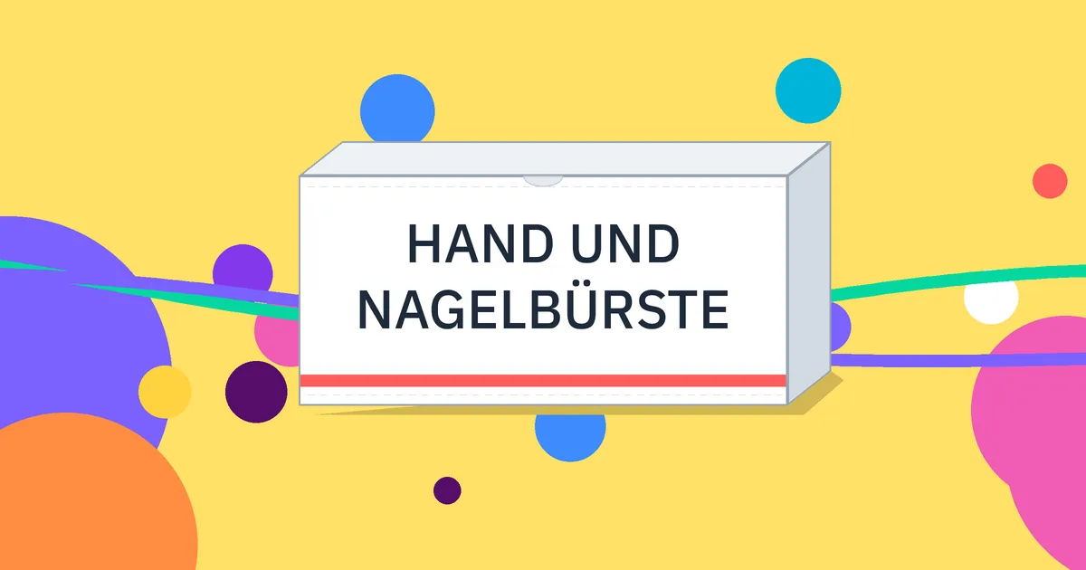 Symbolbild: Packung mit der Aufschrift HAND UND NAGELBÜRSTE (PZN 18390289) – Verfügbarkeit und Bezug in Apotheken in Frankfurt am Main