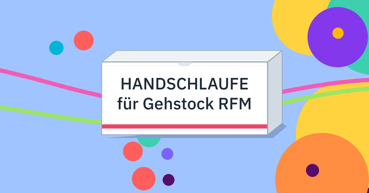 Symbolbild: Packung mit der Aufschrift HANDSCHLAUFE für Gehstock RFM (PZN 14300510) – Verfügbarkeit und Bezug in Apotheken in Frankfurt am Main