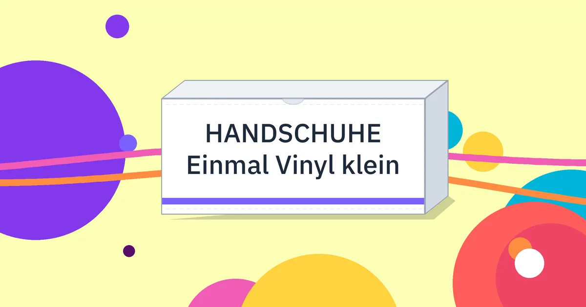 Symbolbild: Packung mit der Aufschrift HANDSCHUHE Einmal Vinyl klein (PZN 00164150) – Verfügbarkeit und Bezug in Apotheken in Frankfurt am Main