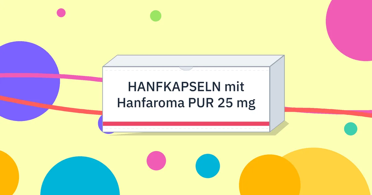 Symbolbild: Packung mit der Aufschrift HANFKAPSELN mit Hanfaroma PUR 25 mg (PZN 16400227) – Verfügbarkeit und Bezug in Apotheken in Frankfurt am Main