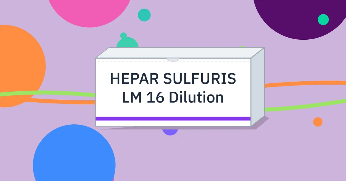 Symbolbild: Packung mit der Aufschrift HEPAR SULFURIS LM 16 Dilution (PZN 12887497) – Verfügbarkeit und Bezug in Apotheken in Frankfurt am Main