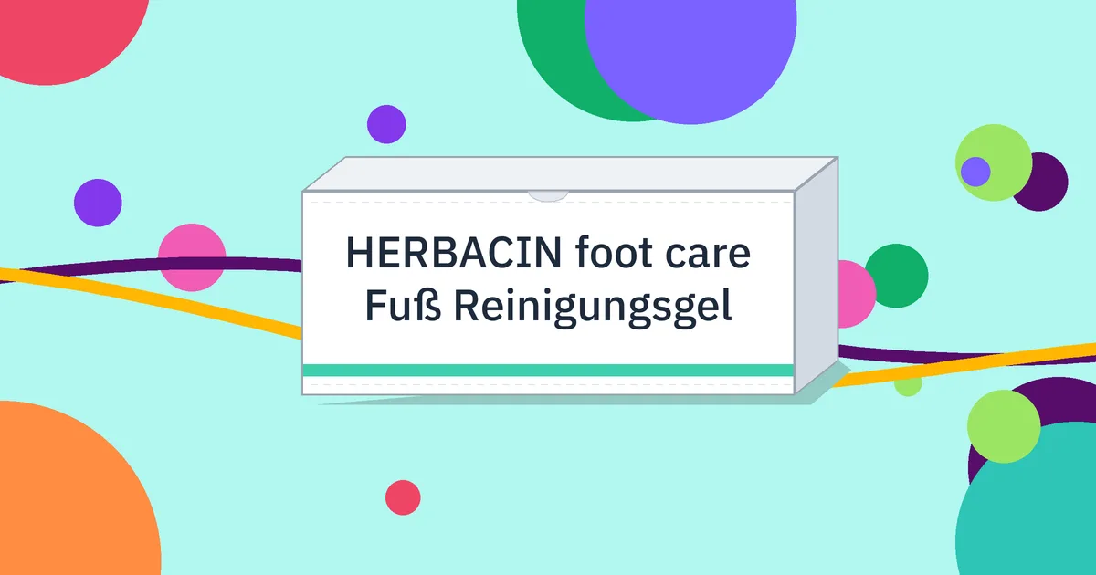 Symbolbild: Packung mit der Aufschrift HERBACIN foot care Fuß Reinigungsgel (PZN 10527866) – Verfügbarkeit und Bezug in Apotheken in Frankfurt am Main