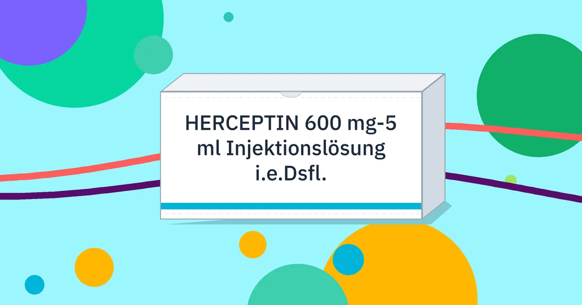 Symbolbild: Packung mit der Aufschrift HERCEPTIN 600 mg-5 ml Injektionslösung i.e.Dsfl. (PZN 17293779) – Verfügbarkeit und Bezug in Apotheken in Frankfurt am Main