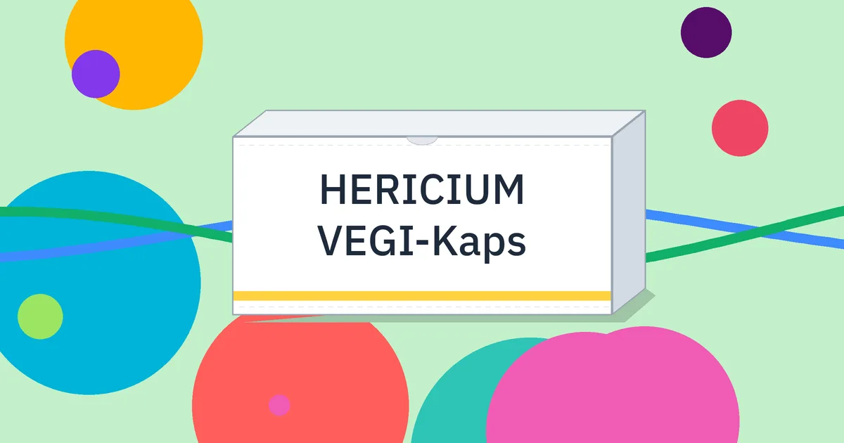 Symbolbild: Packung mit der Aufschrift HERICIUM VEGI-Kaps (PZN 06432663) – Verfügbarkeit und Bezug in Apotheken in Frankfurt am Main