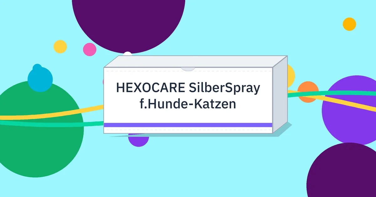 Symbolbild: Packung mit der Aufschrift HEXOCARE SilberSpray f.Hunde-Katzen (PZN 11095848) – Verfügbarkeit und Bezug in Apotheken in Frankfurt am Main