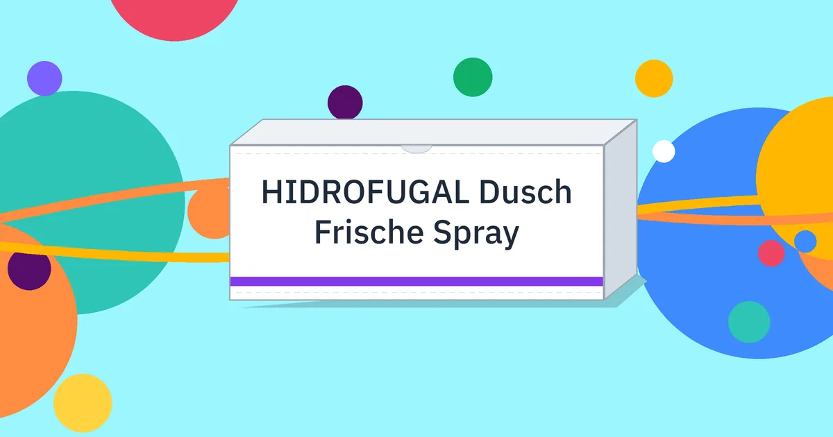 Symbolbild: Packung mit der Aufschrift HIDROFUGAL Dusch Frische Spray (PZN 20685974) – Verfügbarkeit und Bezug in Apotheken in Frankfurt am Main