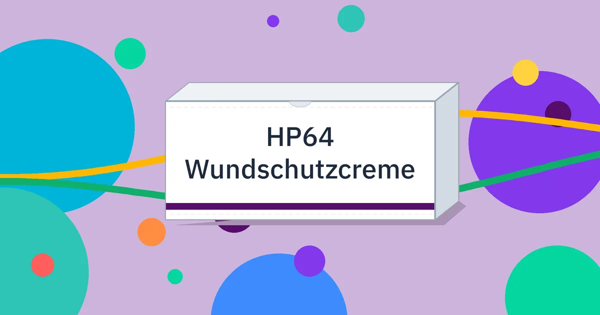 Symbolbild: Packung mit der Aufschrift HP64 Wundschutzcreme (PZN 03648664) – Verfügbarkeit und Bezug in Apotheken in Frankfurt am Main