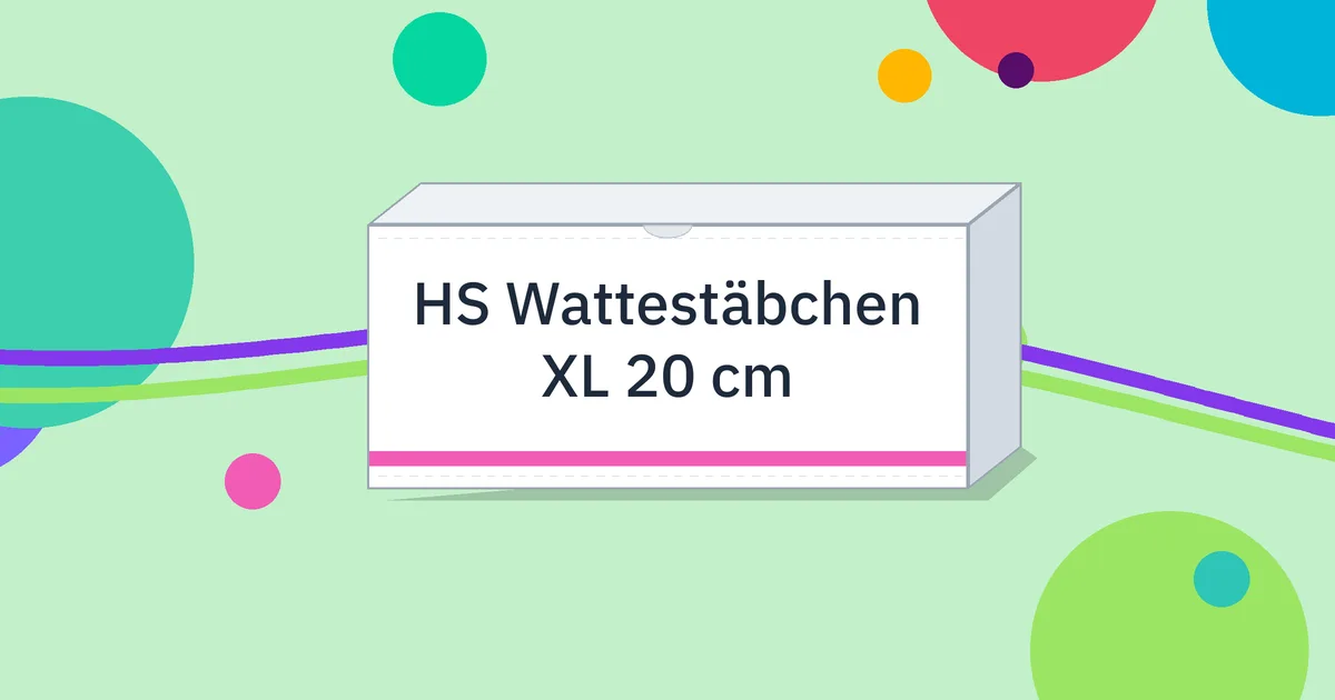 Symbolbild: Packung mit der Aufschrift HS Wattestäbchen XL 20 cm (PZN 18442709) – Verfügbarkeit und Bezug in Apotheken in Frankfurt am Main