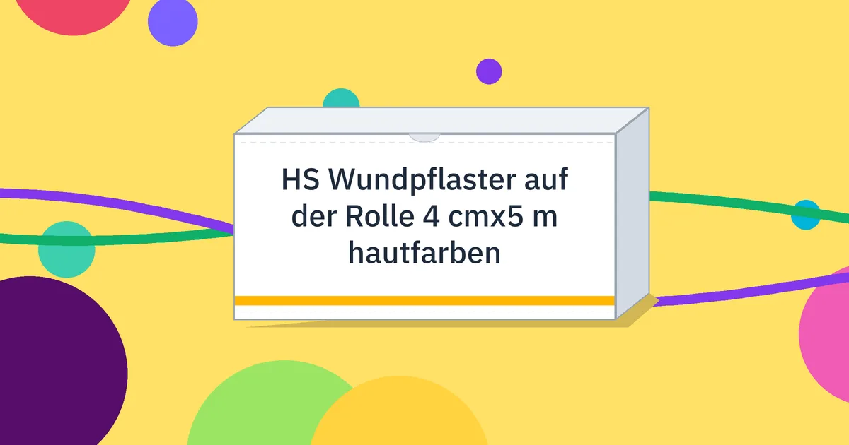 Symbolbild: Packung mit der Aufschrift HS Wundpflaster auf der Rolle 4 cmx5 m hautfarben (PZN 09742068) – Verfügbarkeit und Bezug in Apotheken in Frankfurt am Main