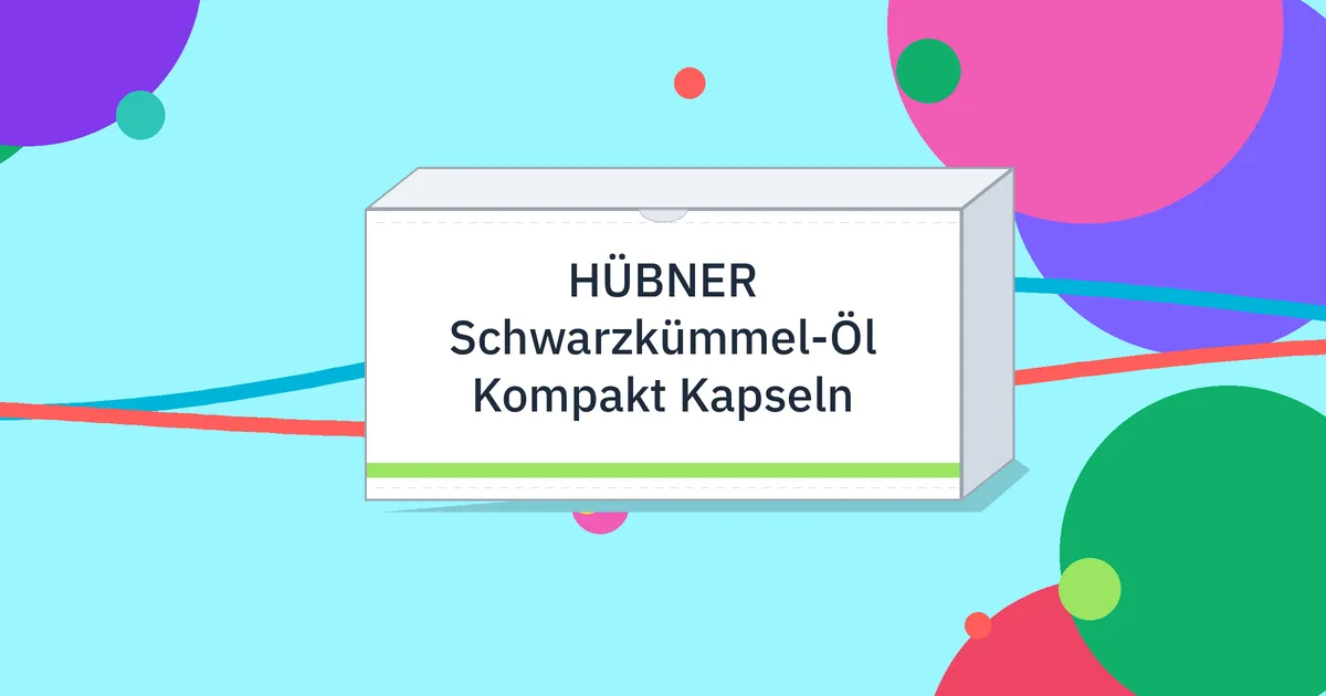 Symbolbild: Packung mit der Aufschrift HÜBNER Schwarzkümmel-Öl Kompakt Kapseln (PZN 20038594) – Verfügbarkeit und Bezug in Apotheken in Frankfurt am Main