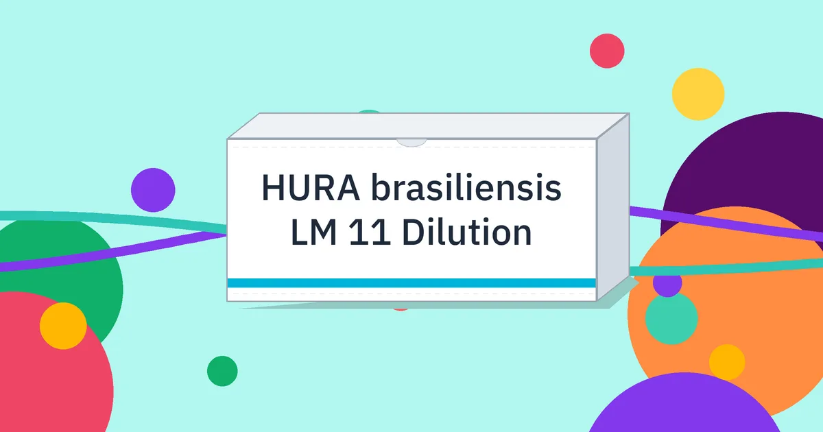 Symbolbild: Packung mit der Aufschrift HURA brasiliensis LM 11 Dilution (PZN 12889705) – Verfügbarkeit und Bezug in Apotheken in Frankfurt am Main
