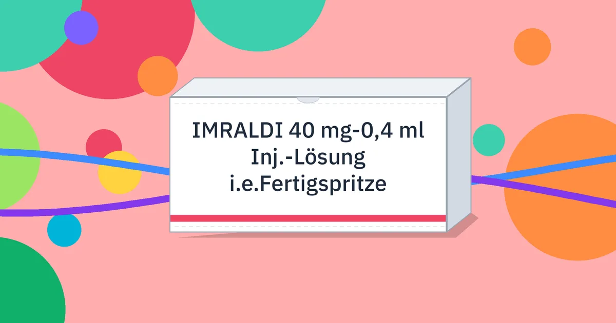 Symbolbild: Packung mit der Aufschrift IMRALDI 40 mg-0,4 ml Inj.-Lösung i.e.Fertigspritze (PZN 18411784) – Verfügbarkeit und Bezug in Apotheken in Frankfurt am Main