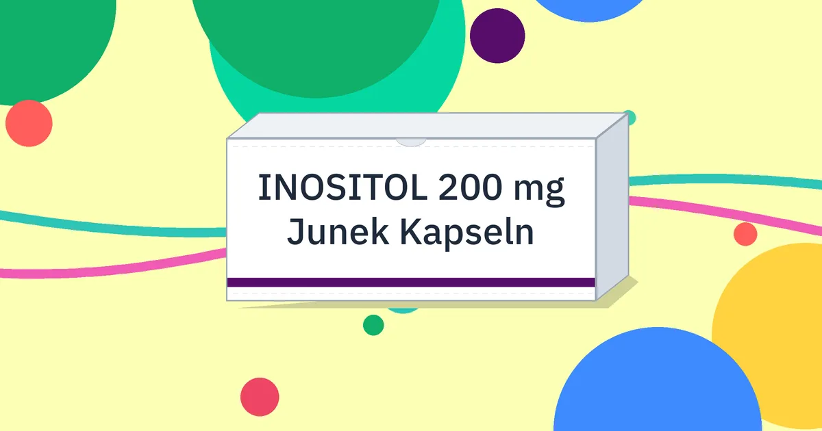 Symbolbild: Packung mit der Aufschrift INOSITOL 200 mg Junek Kapseln (PZN 10336190) – Verfügbarkeit und Bezug in Apotheken in Frankfurt am Main