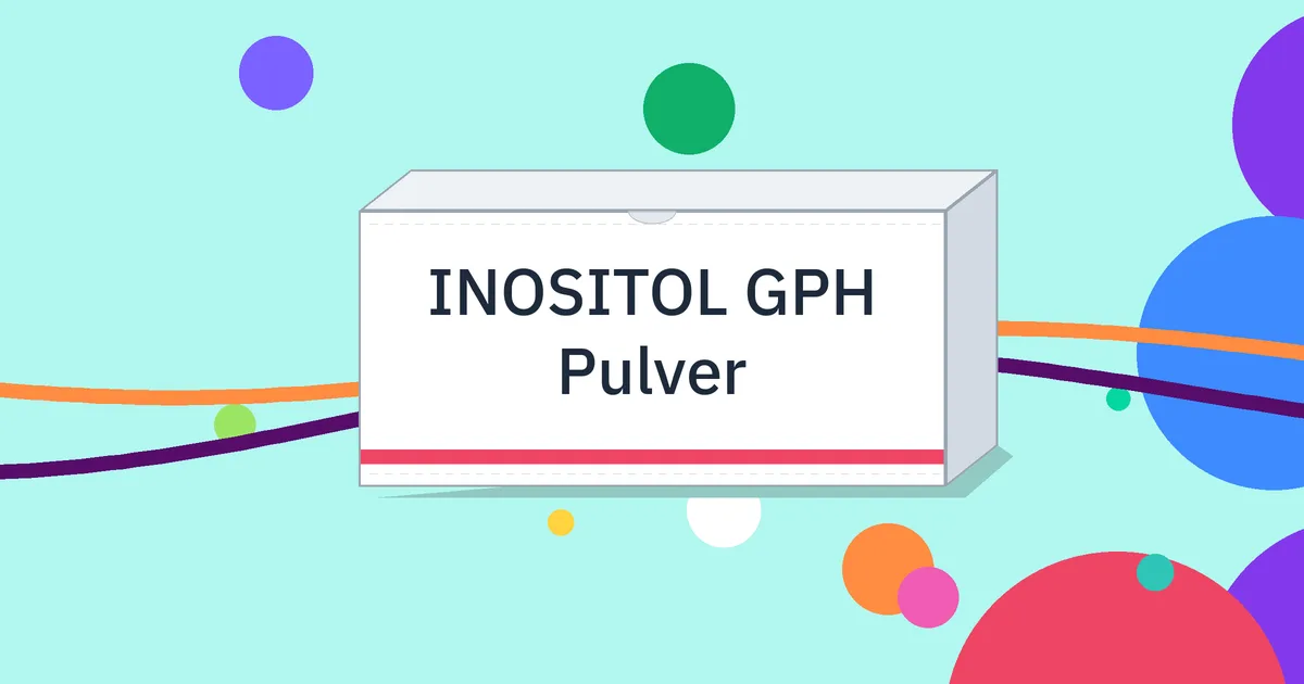 Symbolbild: Packung mit der Aufschrift INOSITOL GPH Pulver (PZN 07603428) – Verfügbarkeit und Bezug in Apotheken in Frankfurt am Main