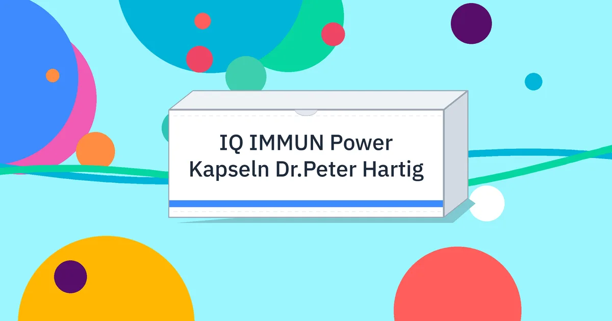 Symbolbild: Packung mit der Aufschrift IQ IMMUN Power Kapseln Dr.Peter Hartig (PZN 16898629) – Verfügbarkeit und Bezug in Apotheken in Frankfurt am Main