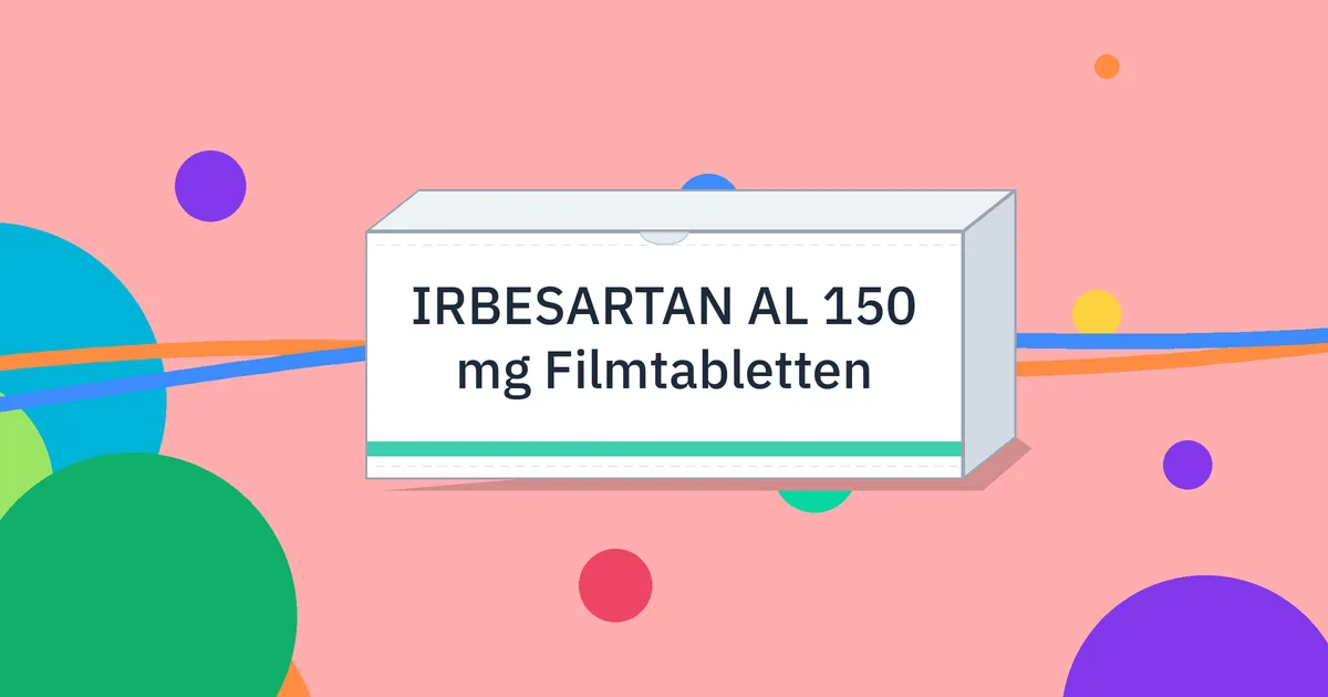 Symbolbild: Packung mit der Aufschrift IRBESARTAN AL 150 mg Filmtabletten (PZN 09538178) – Verfügbarkeit und Bezug in Apotheken in Frankfurt am Main