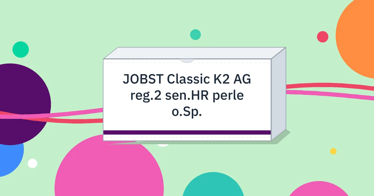 Symbolbild: Packung mit der Aufschrift JOBST Classic K2 AG reg.2 sen.HR perle o.Sp. (PZN 17959882) – Verfügbarkeit und Bezug in Apotheken in Frankfurt am Main