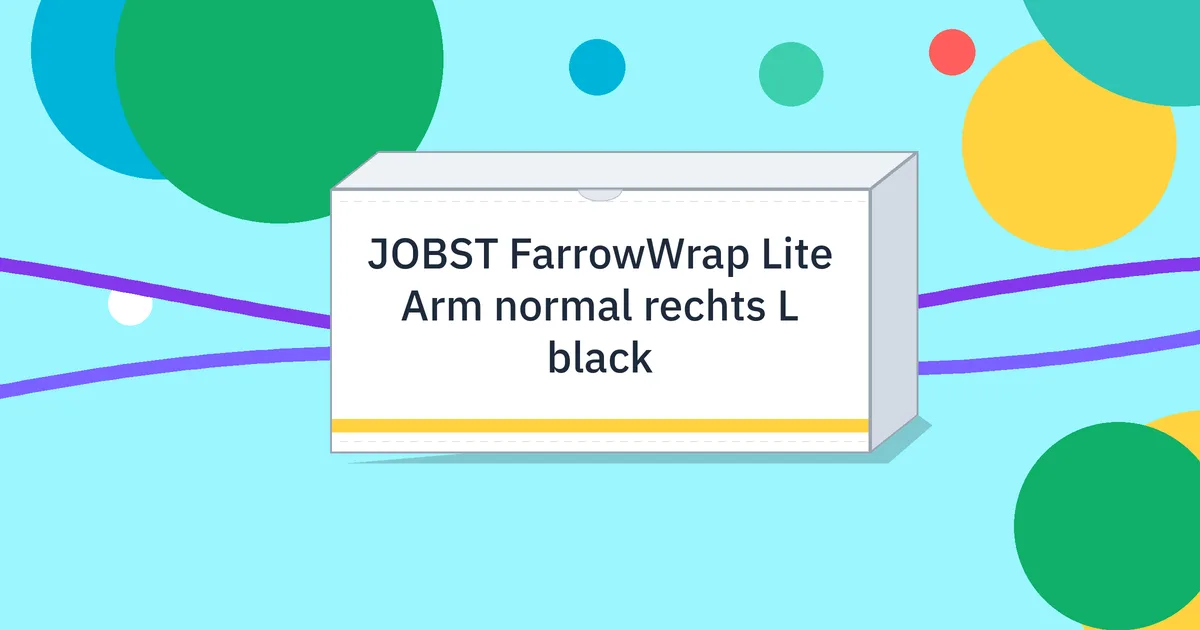 Symbolbild: Packung mit der Aufschrift JOBST FarrowWrap Lite Arm normal rechts L black (PZN 13870323) – Verfügbarkeit und Bezug in Apotheken in Frankfurt am Main