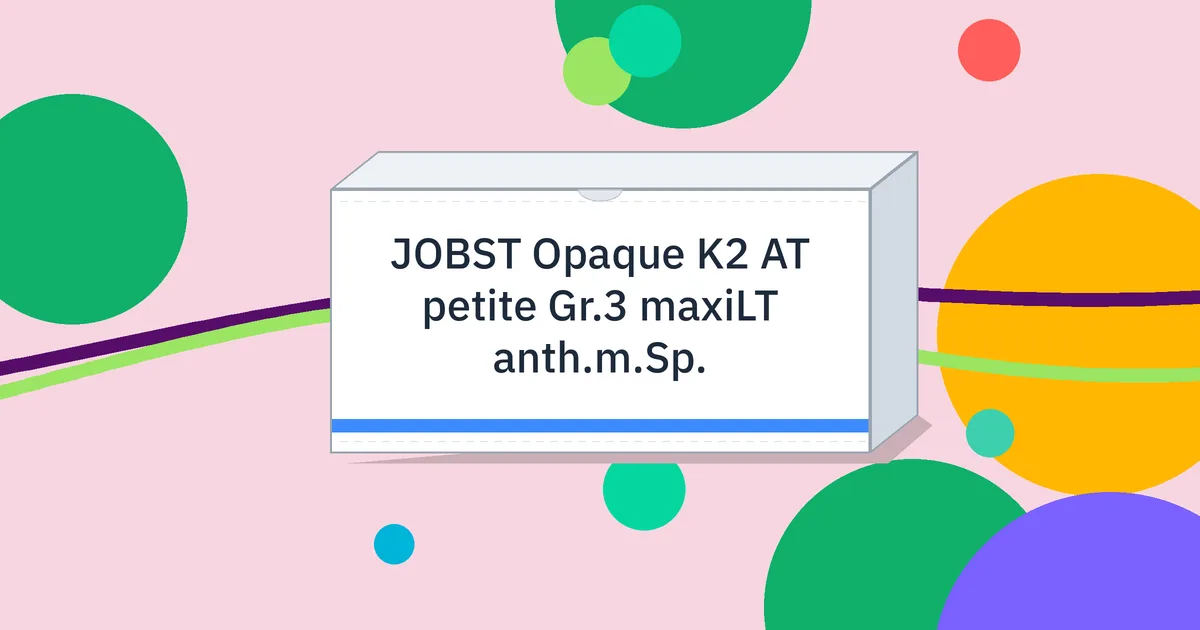 Symbolbild: Packung mit der Aufschrift JOBST Opaque K2 AT petite Gr.3 maxiLT anth.m.Sp. (PZN 16290626) – Verfügbarkeit und Bezug in Apotheken in Frankfurt am Main