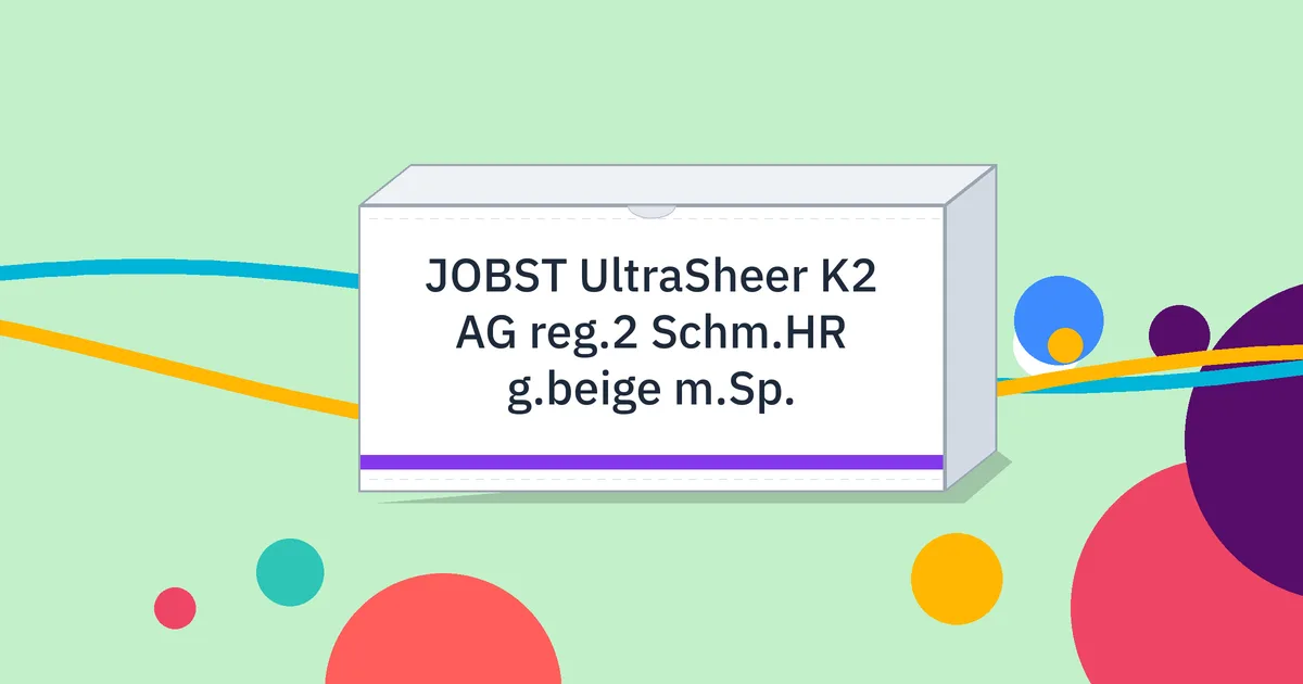 Symbolbild: Packung mit der Aufschrift JOBST UltraSheer K2 AG reg.2 Schm.HR g.beige m.Sp. (PZN 16301465) – Verfügbarkeit und Bezug in Apotheken in Frankfurt am Main