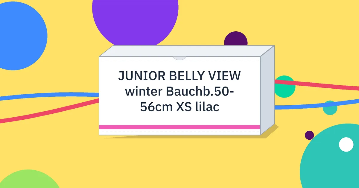 Symbolbild: Packung mit der Aufschrift JUNIOR BELLY VIEW winter Bauchb.50-56cm XS lilac (PZN 16537647) – Verfügbarkeit und Bezug in Apotheken in Frankfurt am Main