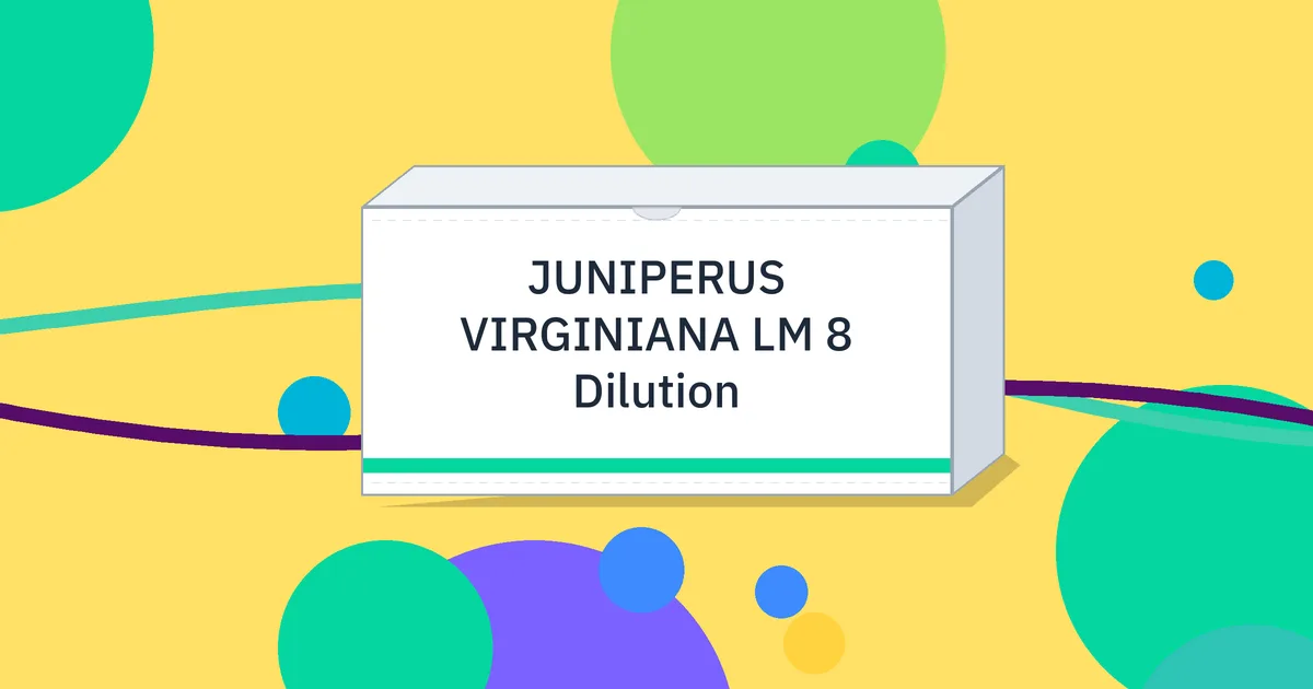 Symbolbild: Packung mit der Aufschrift JUNIPERUS VIRGINIANA LM 8 Dilution (PZN 13565040) – Verfügbarkeit und Bezug in Apotheken in Frankfurt am Main