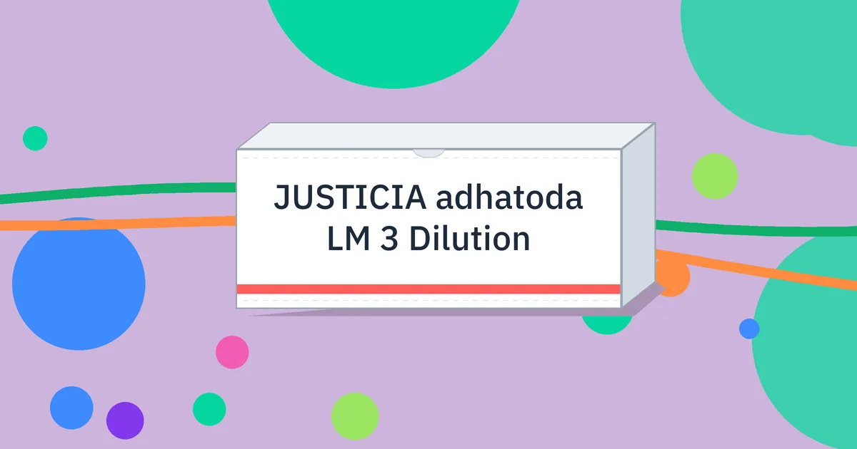 Symbolbild: Packung mit der Aufschrift JUSTICIA adhatoda LM 3 Dilution (PZN 13565465) – Verfügbarkeit und Bezug in Apotheken in Frankfurt am Main