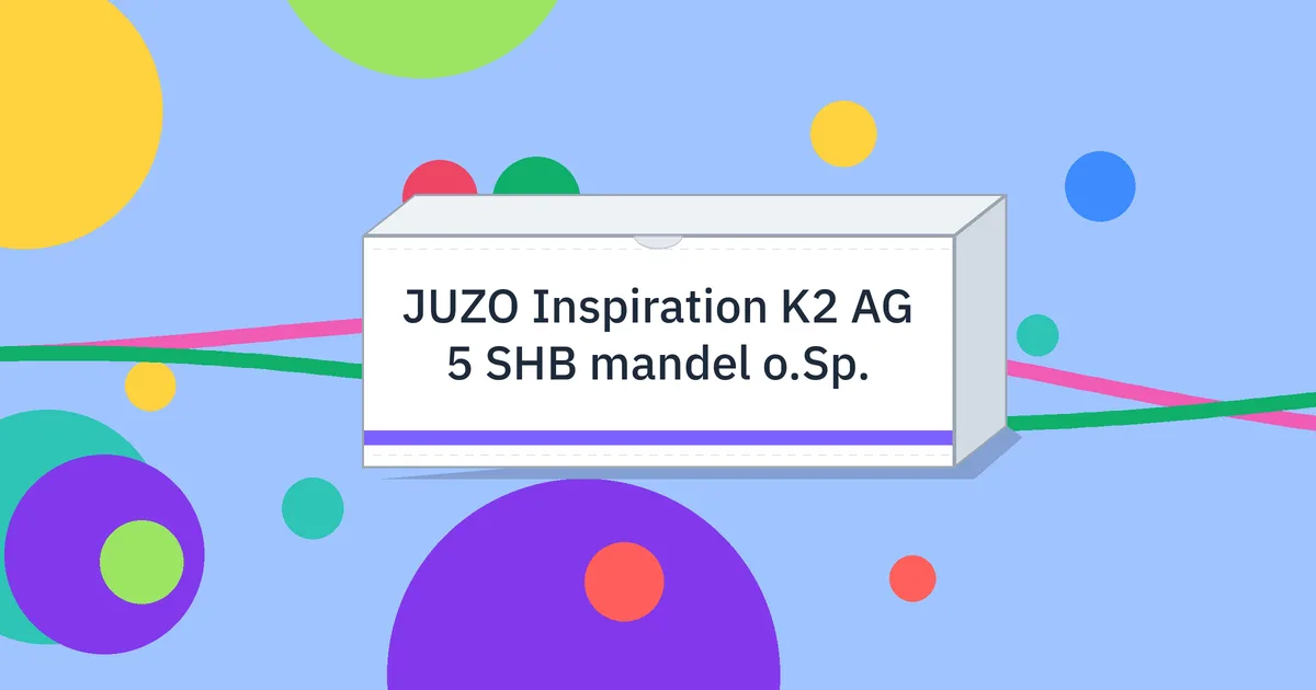 Symbolbild: Packung mit der Aufschrift JUZO Inspiration K2 AG 5 SHB mandel o.Sp. (PZN 14918664) – Verfügbarkeit und Bezug in Apotheken in Frankfurt am Main