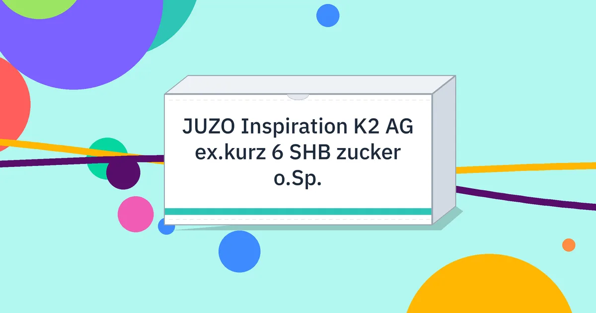 Symbolbild: Packung mit der Aufschrift JUZO Inspiration K2 AG ex.kurz 6 SHB zucker o.Sp. (PZN 14965675) – Verfügbarkeit und Bezug in Apotheken in Frankfurt am Main
