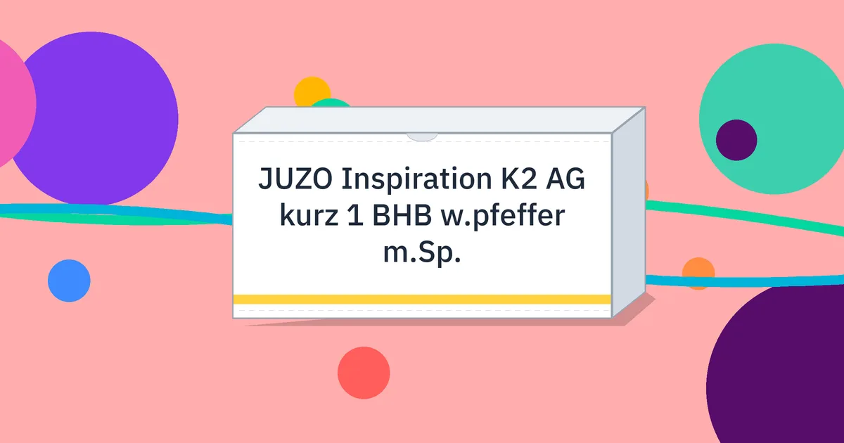 Symbolbild: Packung mit der Aufschrift JUZO Inspiration K2 AG kurz 1 BHB w.pfeffer m.Sp. (PZN 14849762) – Verfügbarkeit und Bezug in Apotheken in Frankfurt am Main