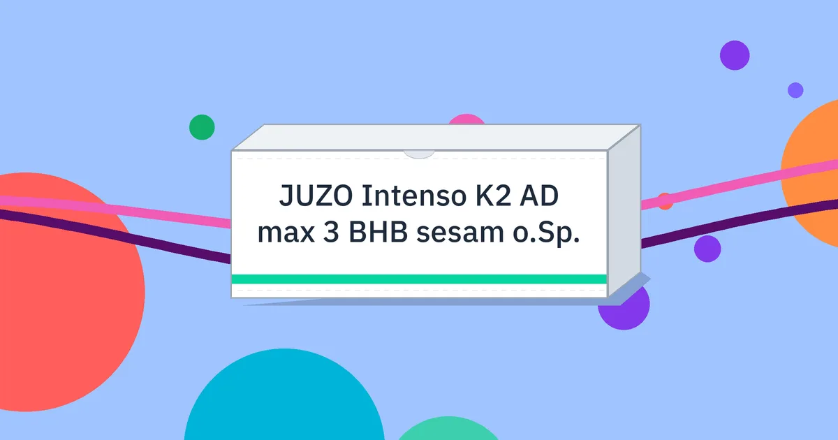 Symbolbild: Packung mit der Aufschrift JUZO Intenso K2 AD max 3 BHB sesam o.Sp. (PZN 18626800) – Verfügbarkeit und Bezug in Apotheken in Frankfurt am Main