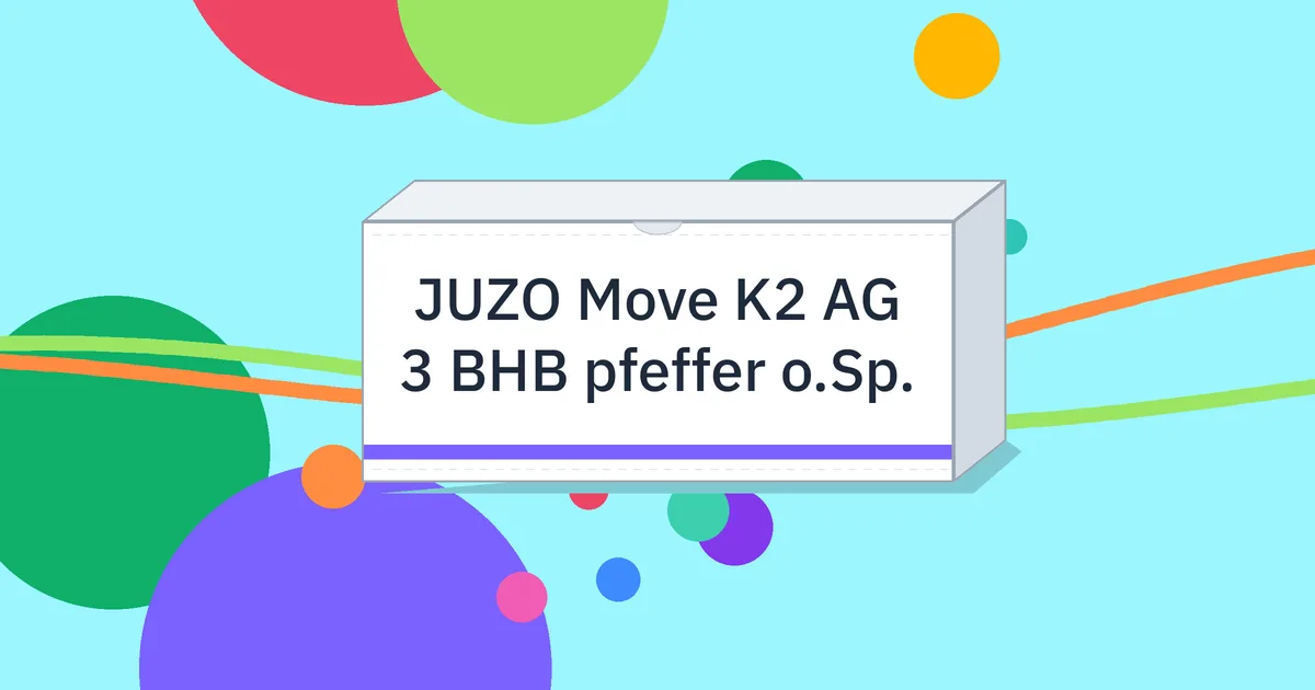 Symbolbild: Packung mit der Aufschrift JUZO Move K2 AG 3 BHB pfeffer o.Sp. (PZN 16639460) – Verfügbarkeit und Bezug in Apotheken in Frankfurt am Main