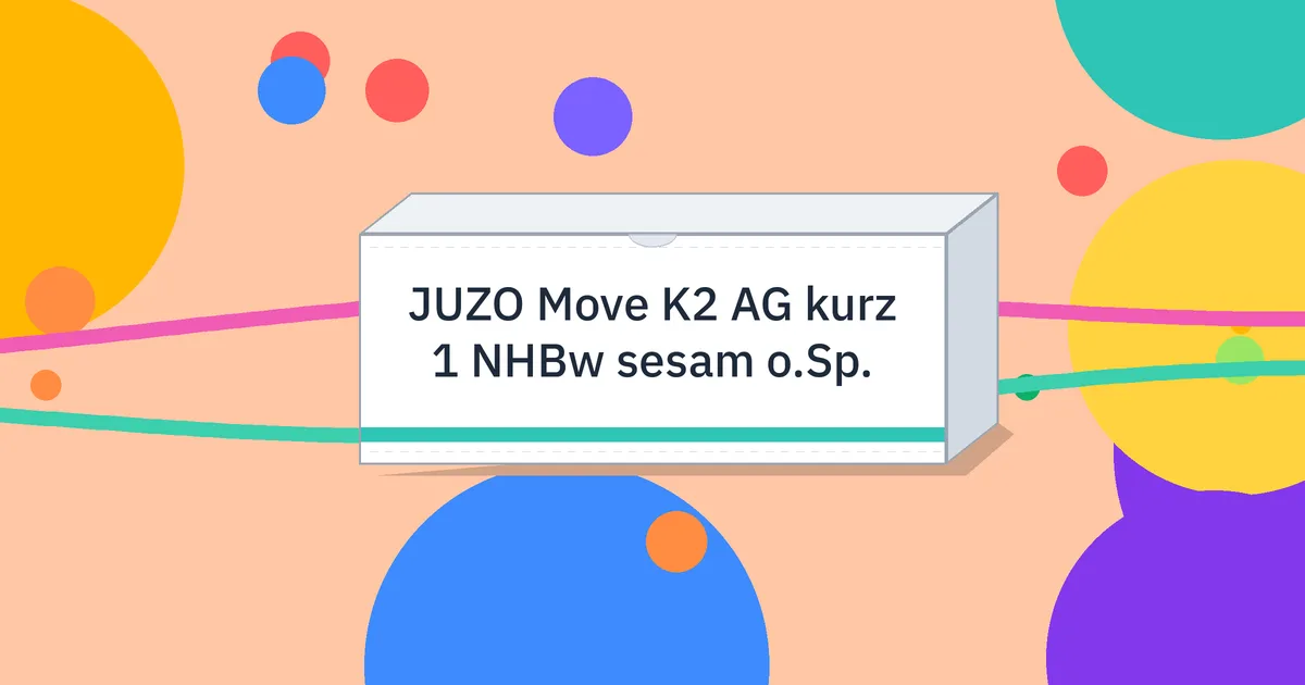 Symbolbild: Packung mit der Aufschrift JUZO Move K2 AG kurz 1 NHBw sesam o.Sp. (PZN 18529089) – Verfügbarkeit und Bezug in Apotheken in Frankfurt am Main