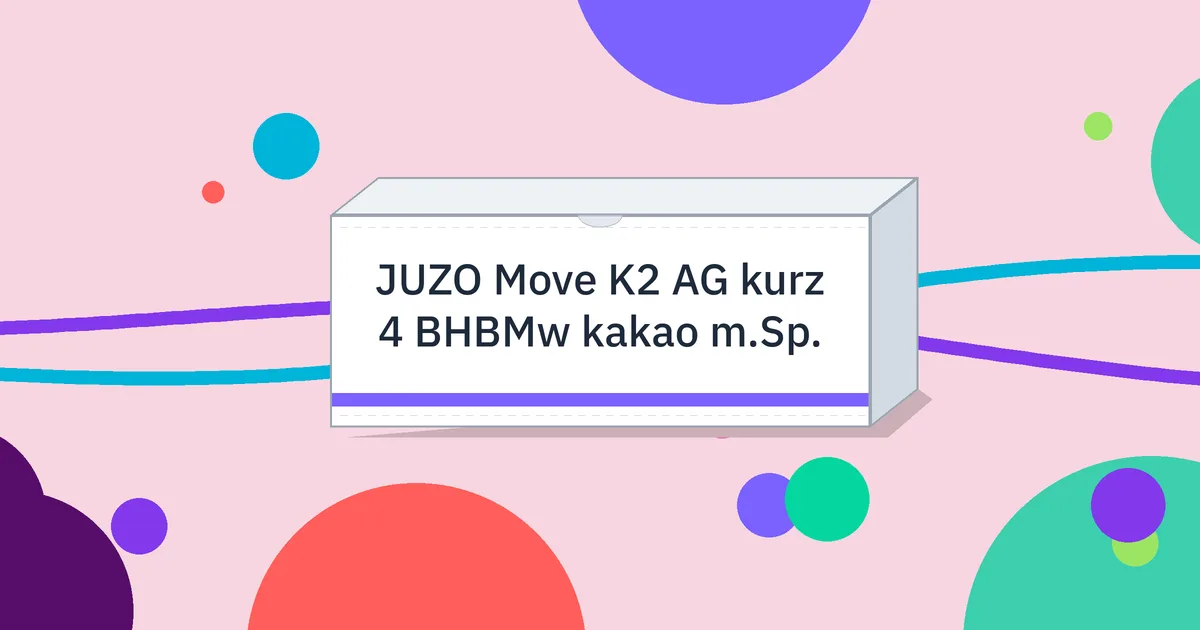 Symbolbild: Packung mit der Aufschrift JUZO Move K2 AG kurz 4 BHBMw kakao m.Sp. (PZN 18560515) – Verfügbarkeit und Bezug in Apotheken in Frankfurt am Main