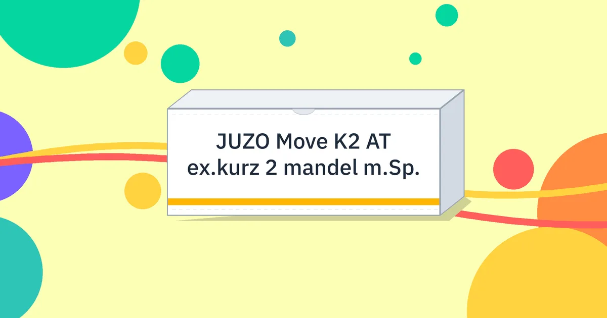 Symbolbild: Packung mit der Aufschrift JUZO Move K2 AT ex.kurz 2 mandel m.Sp. (PZN 20670889) – Verfügbarkeit und Bezug in Apotheken in Frankfurt am Main