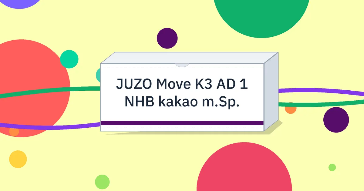Symbolbild: Packung mit der Aufschrift JUZO Move K3 AD 1 NHB kakao m.Sp. (PZN 18570821) – Verfügbarkeit und Bezug in Apotheken in Frankfurt am Main