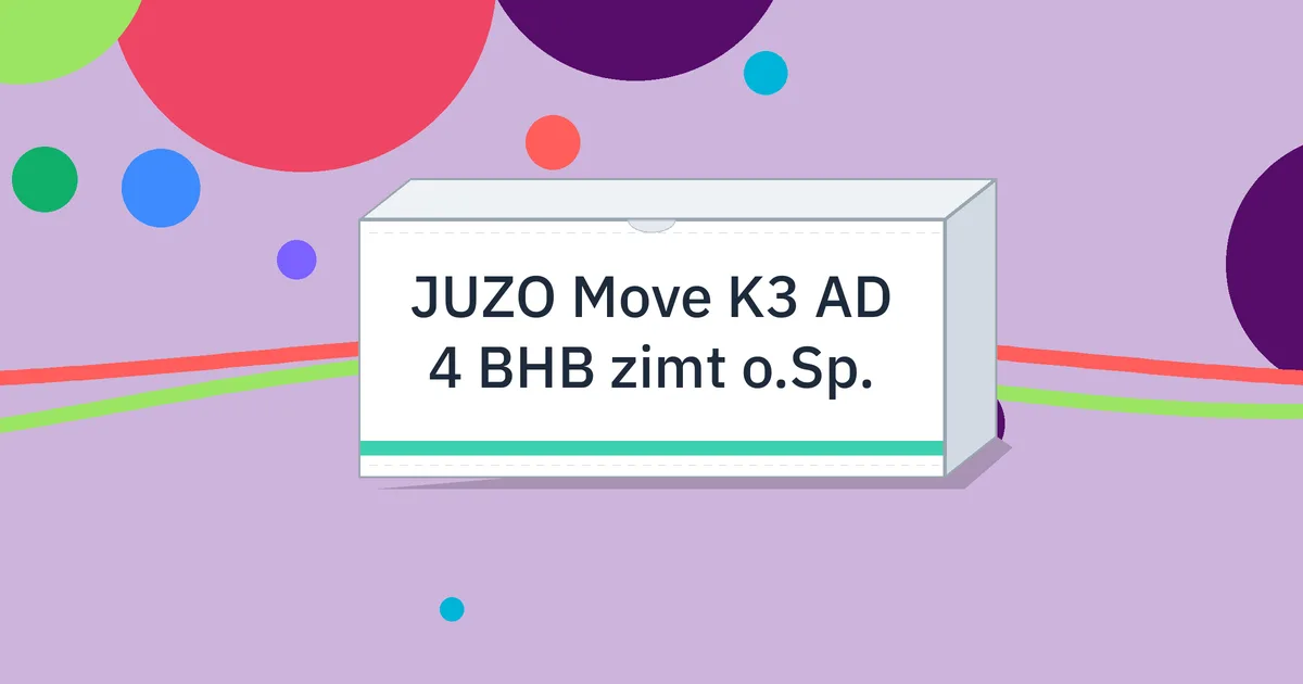 Symbolbild: Packung mit der Aufschrift JUZO Move K3 AD 4 BHB zimt o.Sp. (PZN 18567718) – Verfügbarkeit und Bezug in Apotheken in Frankfurt am Main