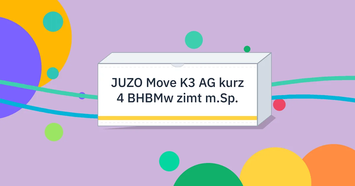 Symbolbild: Packung mit der Aufschrift JUZO Move K3 AG kurz 4 BHBMw zimt m.Sp. (PZN 18580245) – Verfügbarkeit und Bezug in Apotheken in Frankfurt am Main