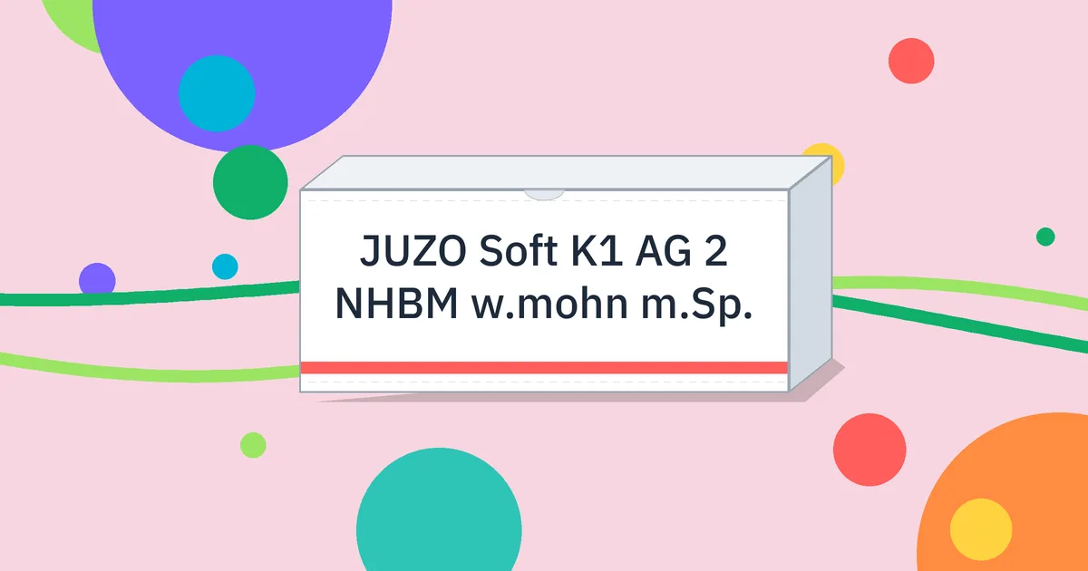 Symbolbild: Packung mit der Aufschrift JUZO Soft K1 AG 2 NHBM w.mohn m.Sp. (PZN 15015154) – Verfügbarkeit und Bezug in Apotheken in Frankfurt am Main