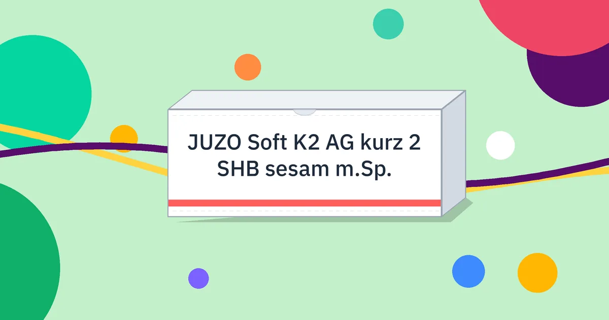 Symbolbild: Packung mit der Aufschrift JUZO Soft K2 AG kurz 2 SHB sesam m.Sp. (PZN 11308037) – Verfügbarkeit und Bezug in Apotheken in Frankfurt am Main