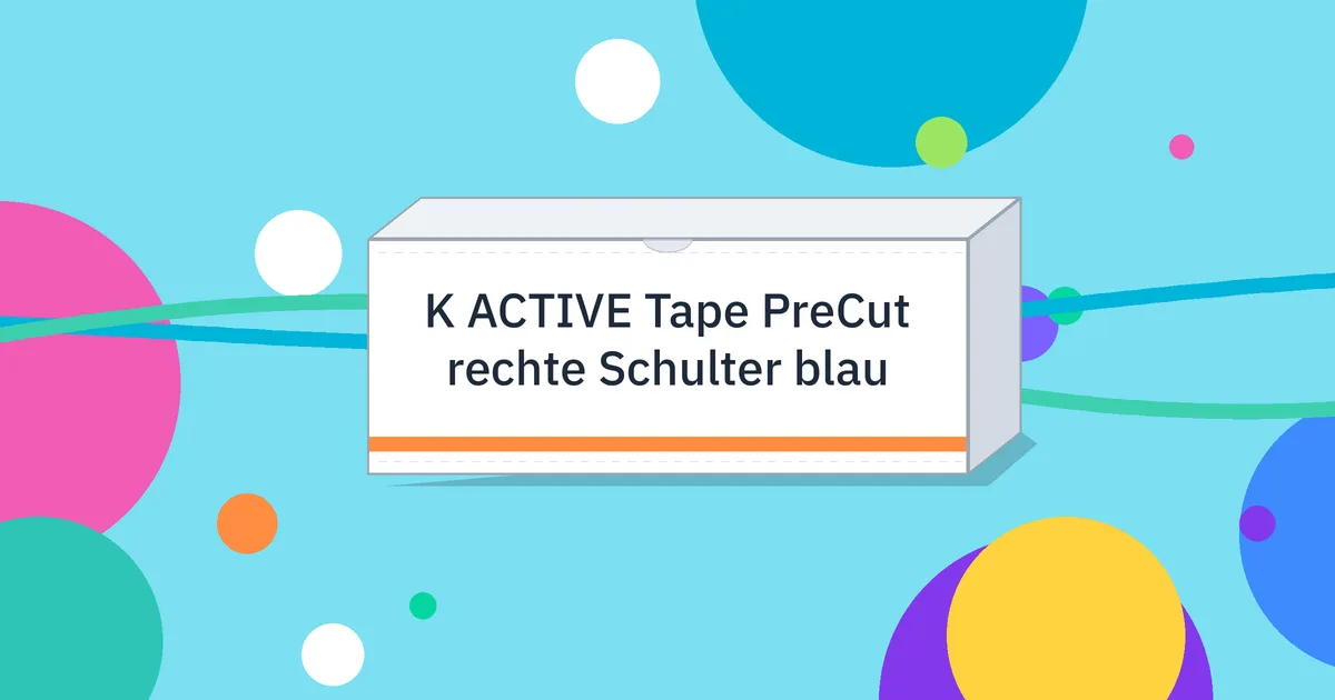 Symbolbild: Packung mit der Aufschrift K ACTIVE Tape PreCut rechte Schulter blau (PZN 06936688) – Verfügbarkeit und Bezug in Apotheken in Frankfurt am Main