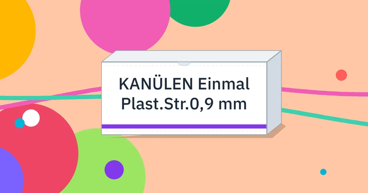 Symbolbild: Packung mit der Aufschrift KANÜLEN Einmal Plast.Str.0,9 mm (PZN 01963769) – Verfügbarkeit und Bezug in Apotheken in Frankfurt am Main