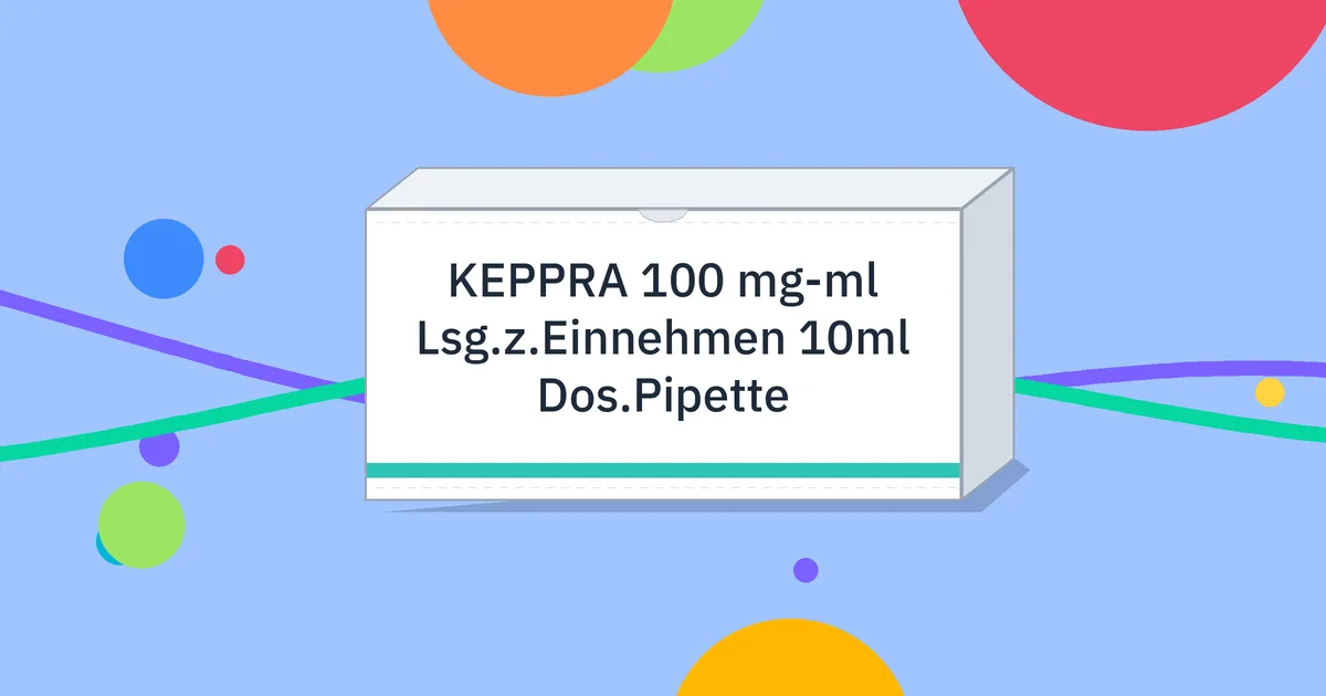 Symbolbild: Packung mit der Aufschrift KEPPRA 100 mg-ml Lsg.z.Einnehmen 10ml Dos.Pipette (PZN 01626658) – Verfügbarkeit und Bezug in Apotheken in Frankfurt am Main