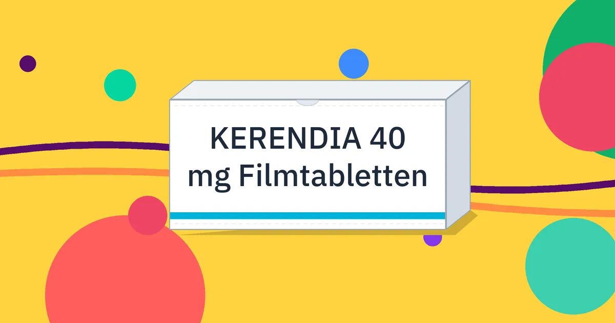 Symbolbild: Packung mit der Aufschrift KERENDIA 40 mg Filmtabletten (PZN 19840151) – Verfügbarkeit und Bezug in Apotheken in Frankfurt am Main